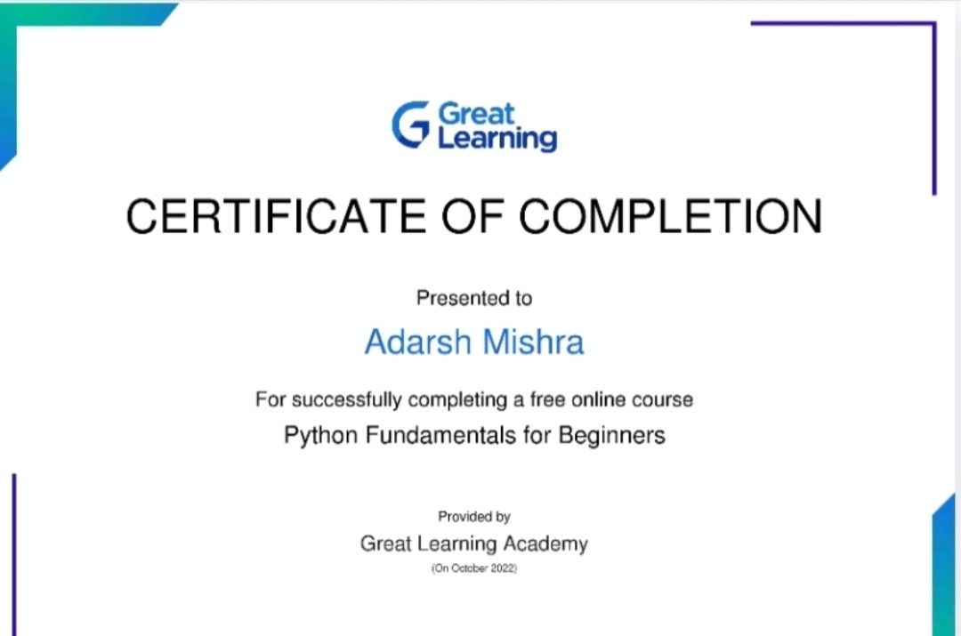 Adarsh Kumar Mishra on LinkedIn: #greatlearningacademy #greatlearning # ... Adarsh Kumar Mishra on LinkedIn: #greatlearningacademy #greatlearning # ...