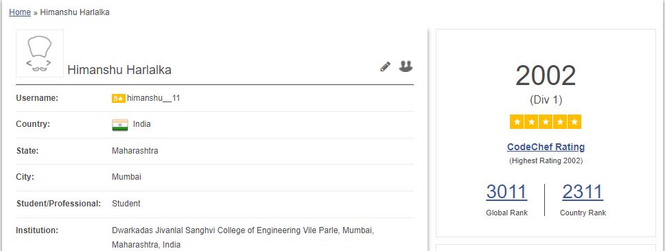 Himanshu Harlalka on LinkedIn: #codechef #competitiveprogramming # ... Himanshu Harlalka on LinkedIn: #codechef #competitiveprogramming # ...