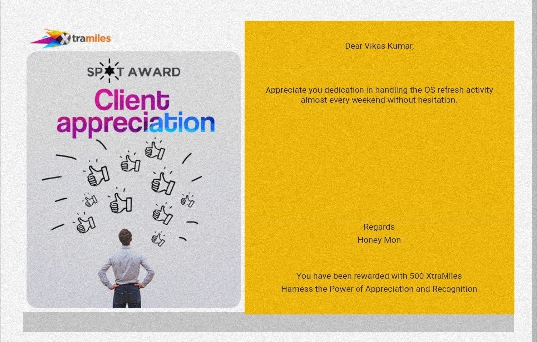 Vikas Kumar on LinkedIn: Got appreciation from client. Vikas Kumar on LinkedIn: Got appreciation from client.