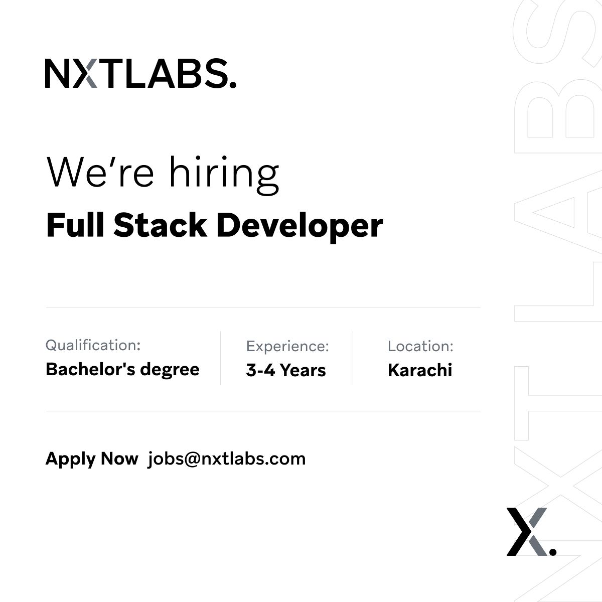 NXT LABS on LinkedIn: #node #fullstackdeveloper #react #nxtlabs #jobs # ... NXT LABS on LinkedIn: #node #fullstackdeveloper #react #nxtlabs #jobs # ...