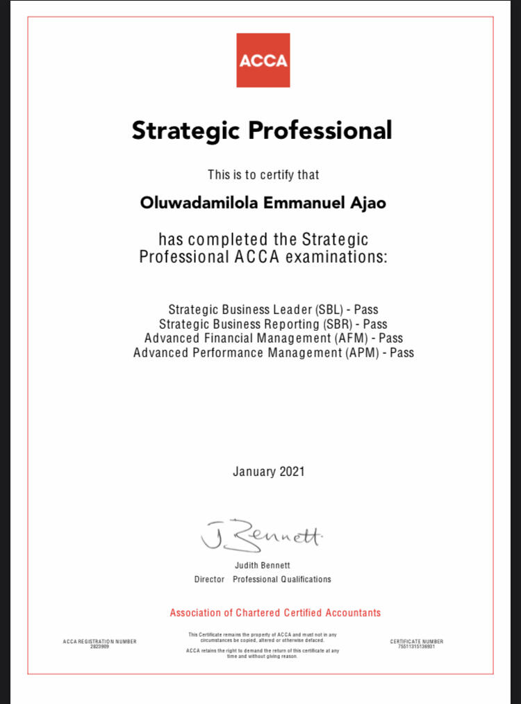 Emmanuel Ajao (ACCA) on LinkedIn: #acca #accaglobal #career | 356 comments Emmanuel Ajao (ACCA) on LinkedIn: #acca #accaglobal #career | 356 comments