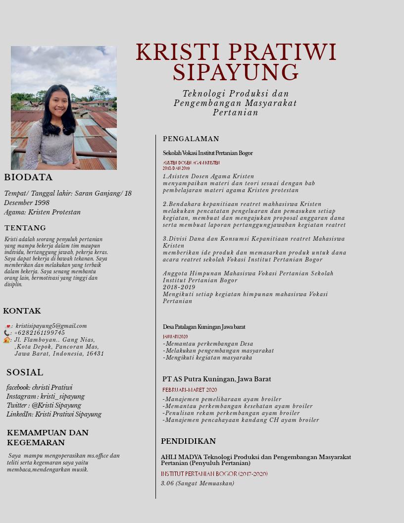 Kristi Pratiwi Sipayung on LinkedIn: Selamat pagi bapak/ibu recruiter ... Kristi Pratiwi Sipayung on LinkedIn: Selamat pagi bapak/ibu recruiter ...