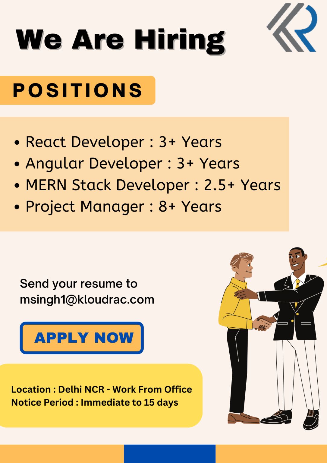 Monika Singh on LinkedIn: #hiring #hiringnow #kloudrac # ... Monika Singh on LinkedIn: #hiring #hiringnow #kloudrac # ...