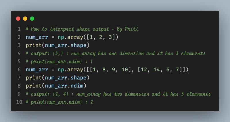 Priti A on LinkedIn: #numpy #python3_snippets #pythonprogramming # ... Priti A on LinkedIn: #numpy #python3_snippets #pythonprogramming # ...