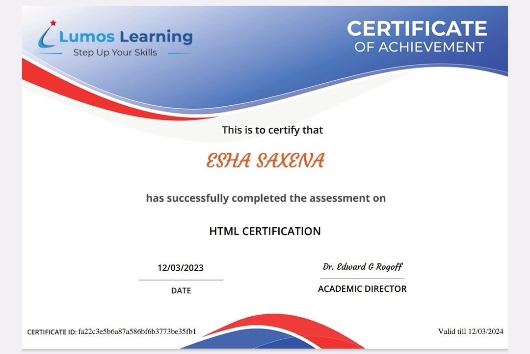 Esha Saxena on LinkedIn: #learning #html Esha Saxena on LinkedIn: #learning #html