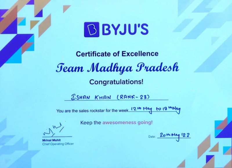 Ishan khan on LinkedIn: BYJU'S Ishan khan on LinkedIn: BYJU'S