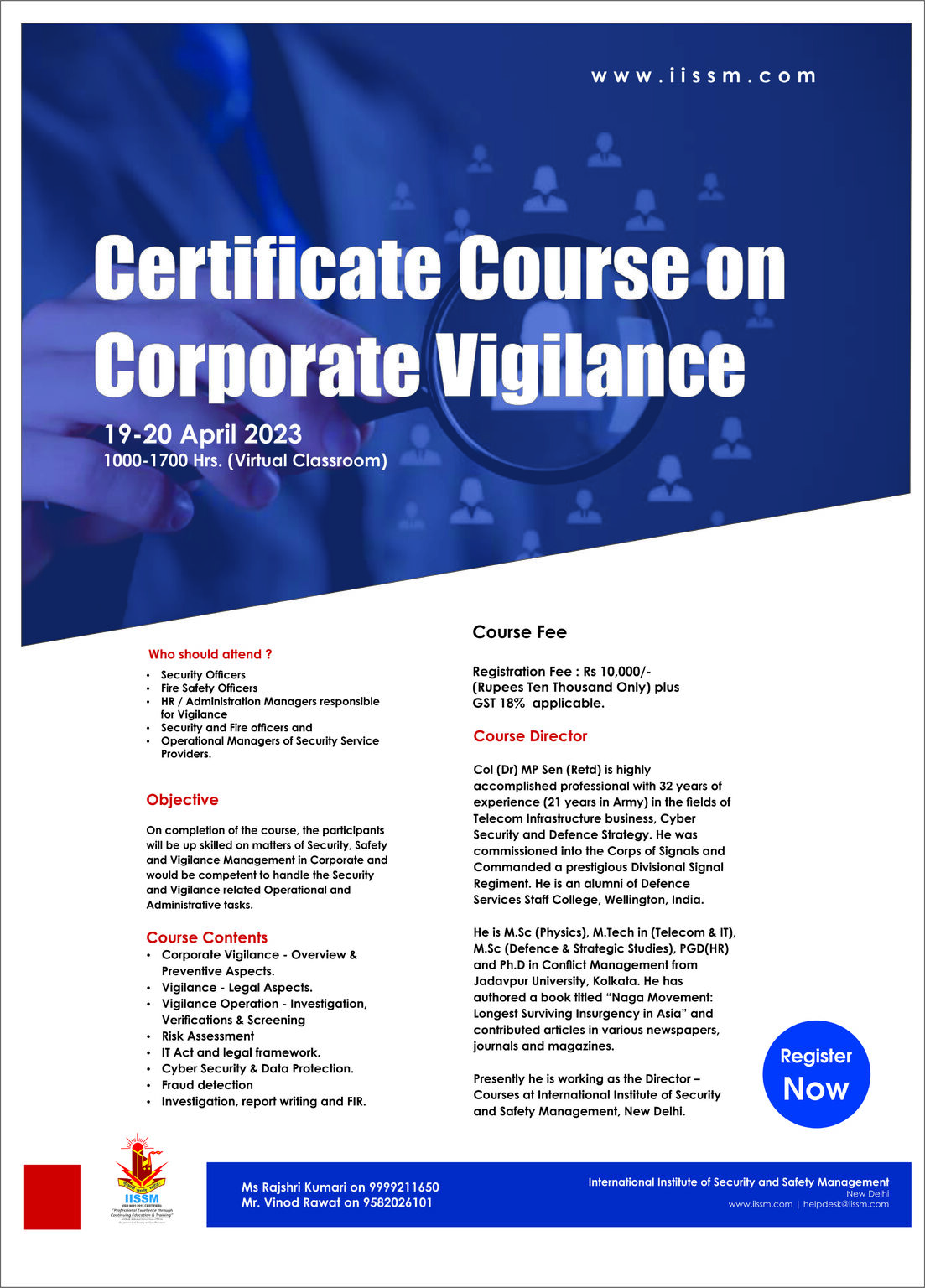 IISSM (International Institute of Security and Safety Management) on ... IISSM (International Institute of Security and Safety Management) on ...