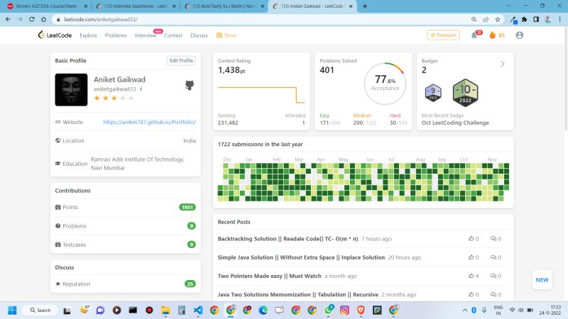 Aniket Gaikwad. on LinkedIn: #softwaredeveloper #leetcode #gfg # ... Aniket Gaikwad. on LinkedIn: #softwaredeveloper #leetcode #gfg # ...