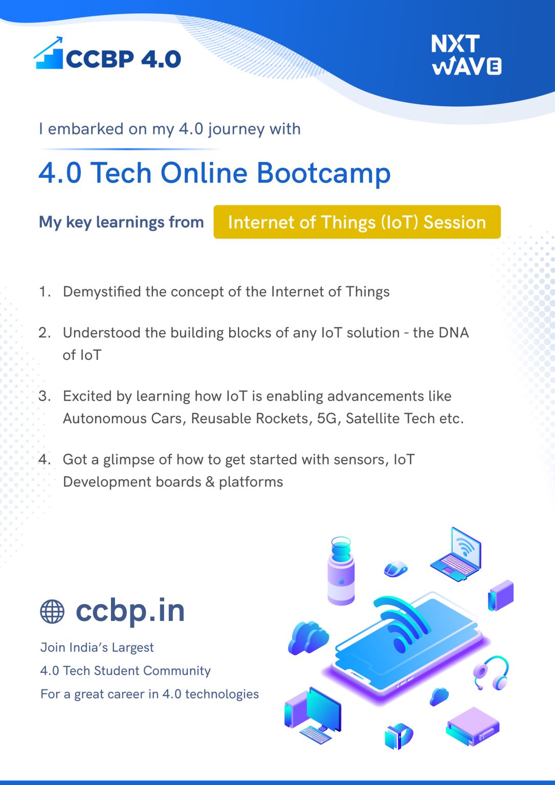 Durga Potnuru on LinkedIn: #iot #tech #nxtwave #ccbp #ccbpian # ... Durga Potnuru on LinkedIn: #iot #tech #nxtwave #ccbp #ccbpian # ...