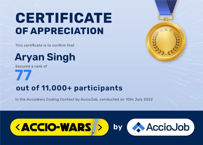 Aryan Singh on LinkedIn: #coding #acciojob #acciojob #codingchallenge # ... Aryan Singh on LinkedIn: #coding #acciojob #acciojob #codingchallenge # ...