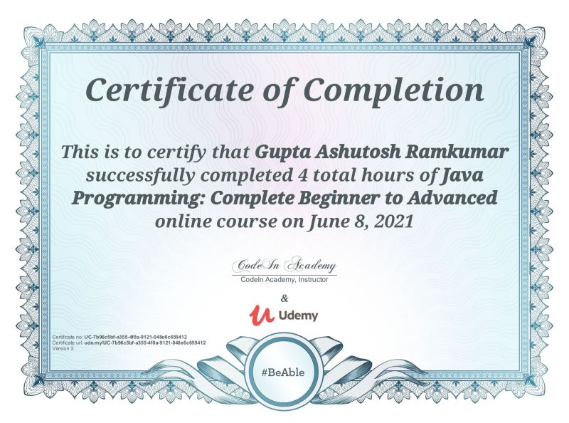 Ashutosh Gupta on LinkedIn: #udemy #javaprogramming Ashutosh Gupta on LinkedIn: #udemy #javaprogramming