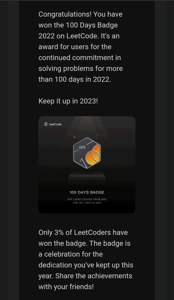 Tanishq Khandelwal on LinkedIn: First Gift of 2023 by LeetCode (100 ... Tanishq Khandelwal on LinkedIn: First Gift of 2023 by LeetCode (100 ...