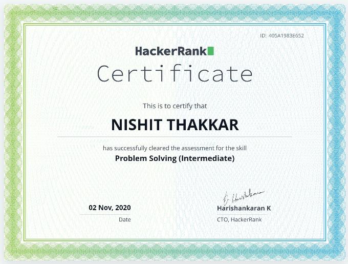 Nishit Thakkar on LinkedIn: #hackerrank #competitivecoding #datastructures Nishit Thakkar on LinkedIn: #hackerrank #competitivecoding #datastructures