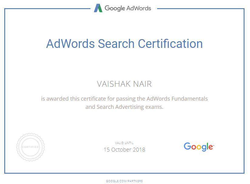Vaishak Nair on LinkedIn: Google AdWords & Google Analytics Certified. Vaishak Nair on LinkedIn: Google AdWords & Google Analytics Certified.