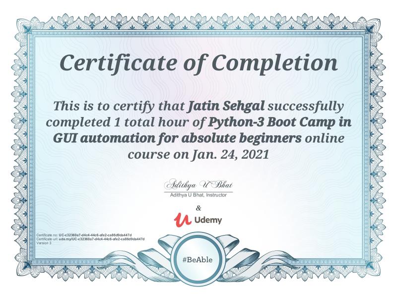 Jatin Sehgal on LinkedIn: #automation #python #udemy #onlinestudy # ... Jatin Sehgal on LinkedIn: #automation #python #udemy #onlinestudy # ...