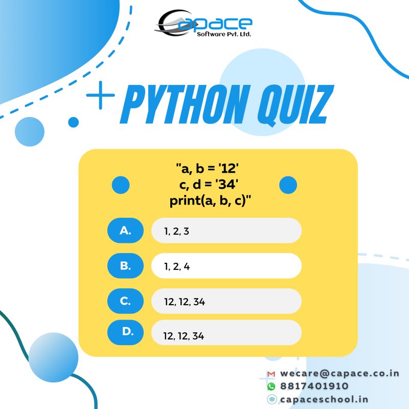 Capace School on LinkedIn: #pythonquiz #pythonquestions # ... Capace School on LinkedIn: #pythonquiz #pythonquestions # ...