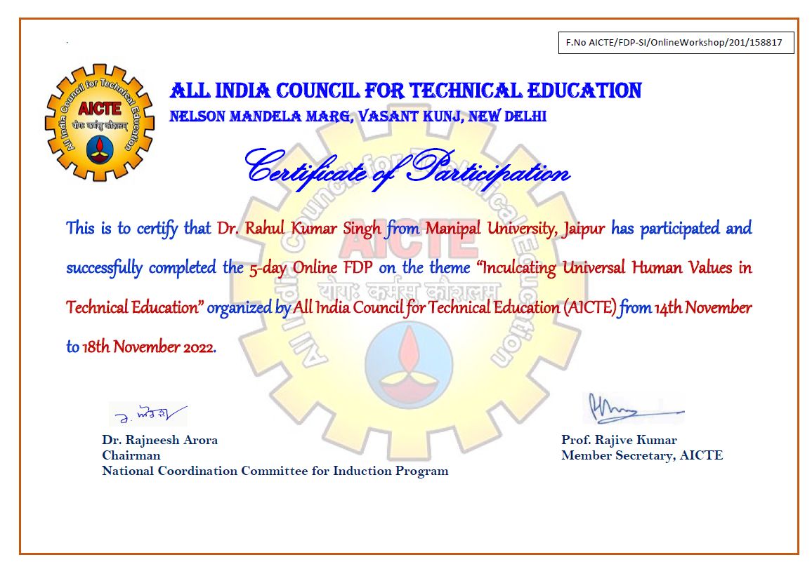 Dr. Rahul Singh on LinkedIn: Thank you so much AICTE 😊 Dr. Rahul Singh on LinkedIn: Thank you so much AICTE 😊