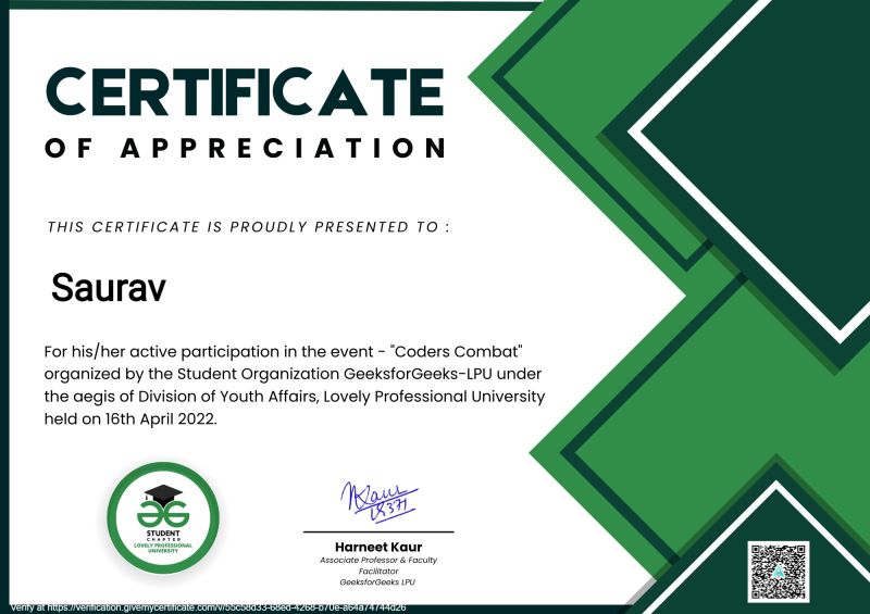 Saurav Kumar on LinkedIn: #connections #gfg #gfgchallenges # ... Saurav Kumar on LinkedIn: #connections #gfg #gfgchallenges # ...