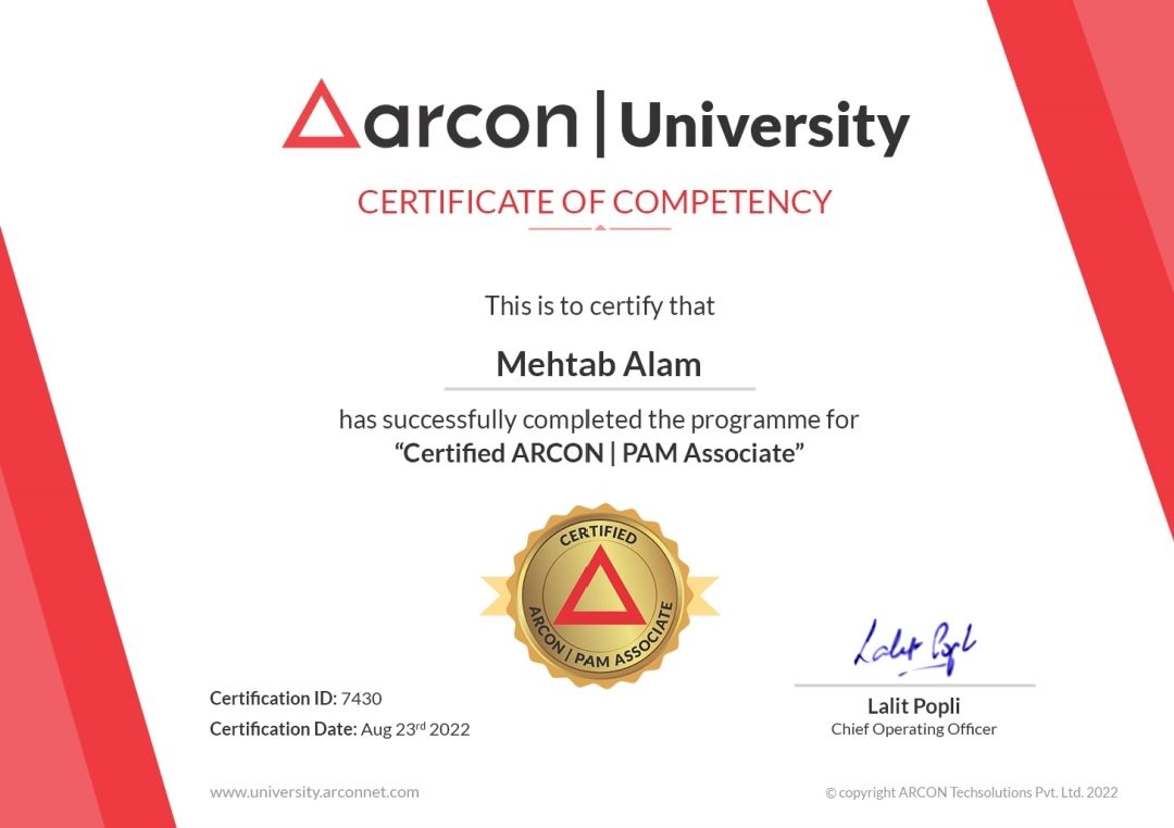 Mehtab Alam on LinkedIn: #arcon #pam Mehtab Alam on LinkedIn: #arcon #pam