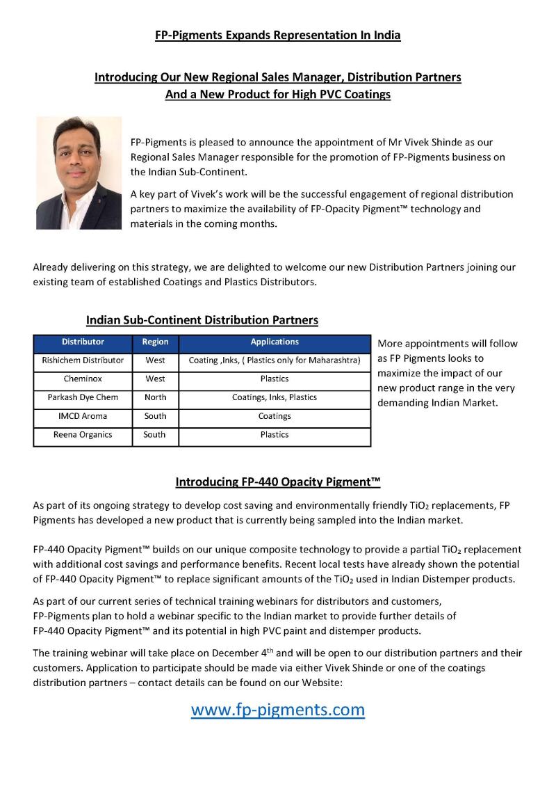 FP-Pigments on LinkedIn: FP-Pigments Expands Representation in India ... FP-Pigments on LinkedIn: FP-Pigments Expands Representation in India ...
