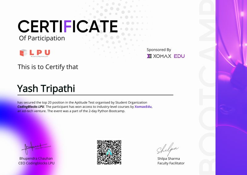 Yash Tripathi on LinkedIn: #python #codingblocks Yash Tripathi on LinkedIn: #python #codingblocks