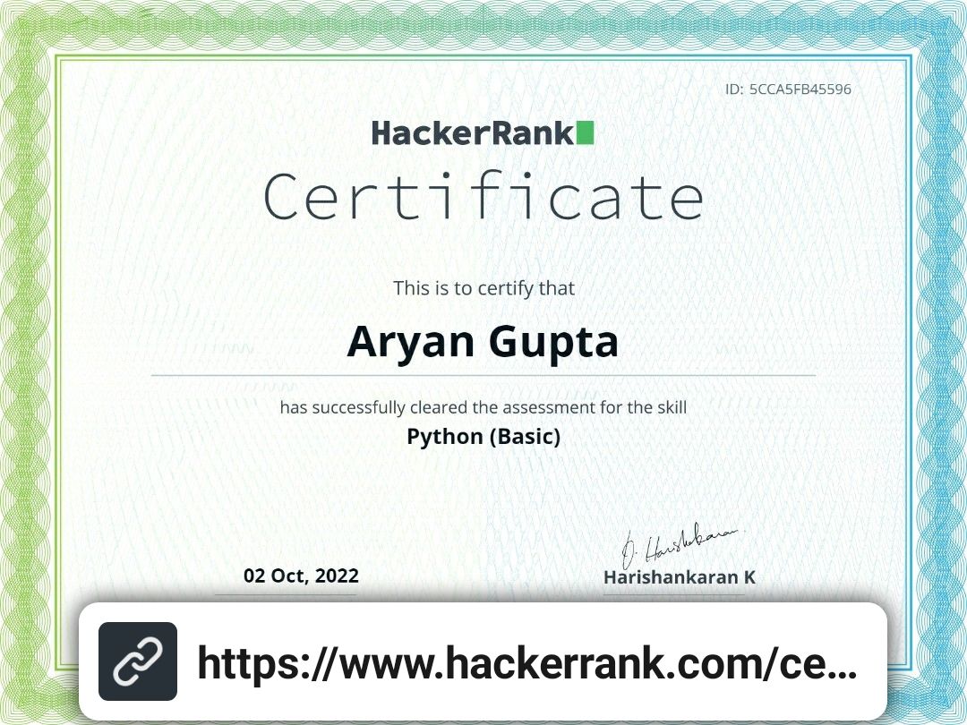 Aryan Gupta on LinkedIn: #hackerrank #python #programming Aryan Gupta on LinkedIn: #hackerrank #python #programming