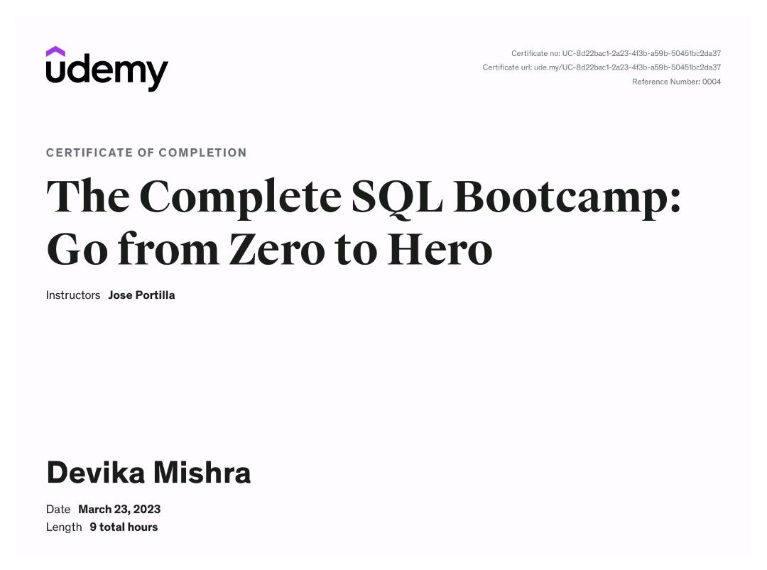 Devika Mishra on LinkedIn: #connections #sql #mysql #udemy #udemycourse ... Devika Mishra on LinkedIn: #connections #sql #mysql #udemy #udemycourse ...