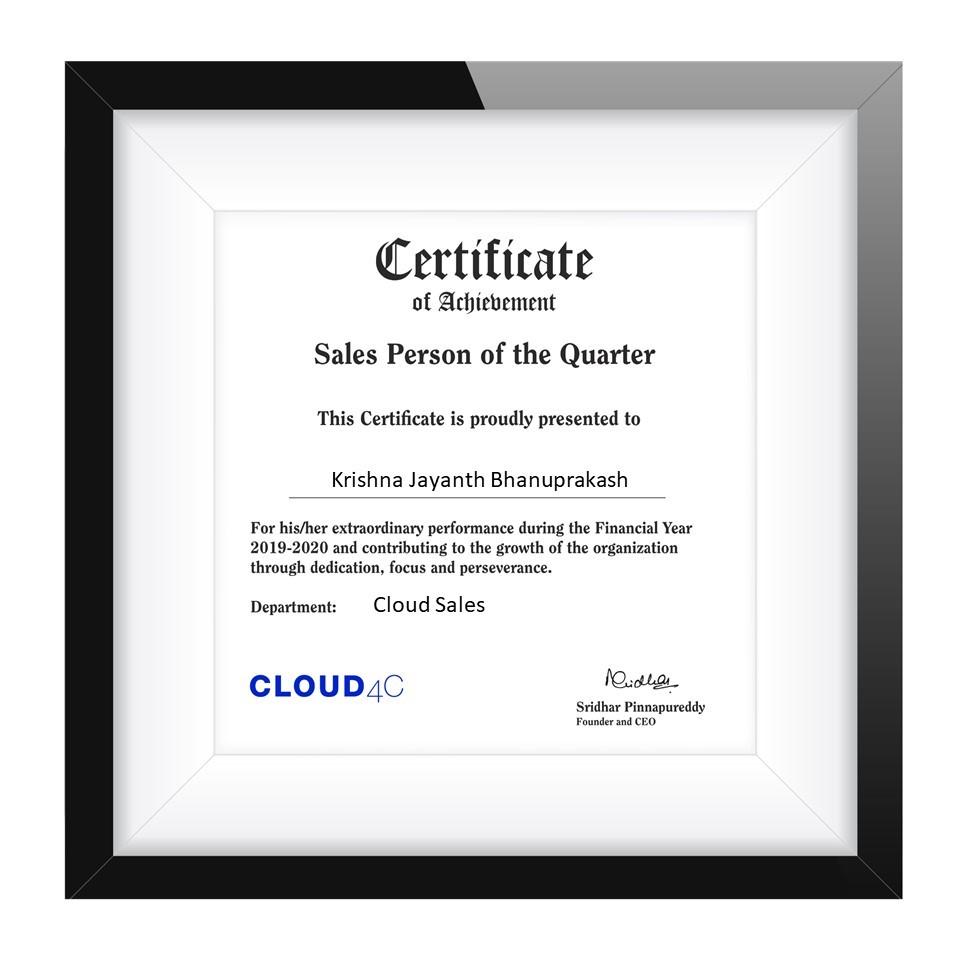 Jayanth Krishna on LinkedIn: #cloud4c #ctrlsdatacenters #salesaward # ... Jayanth Krishna on LinkedIn: #cloud4c #ctrlsdatacenters #salesaward # ...