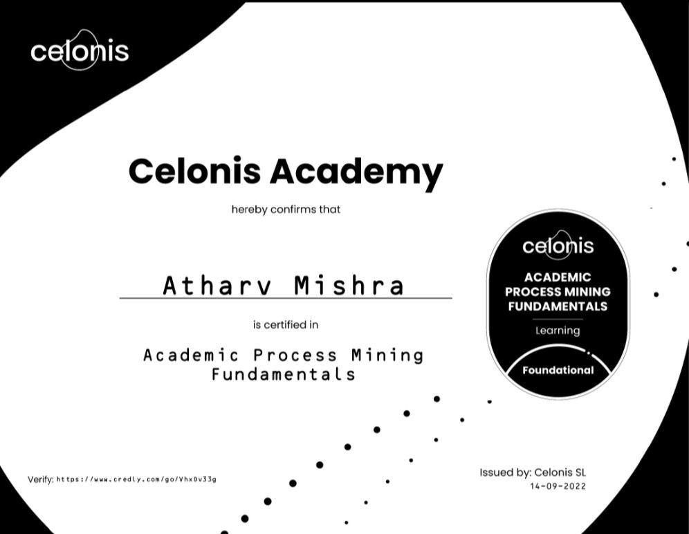 Atharv Mishra on LinkedIn: #mining #academy #celonis Atharv Mishra on LinkedIn: #mining #academy #celonis
