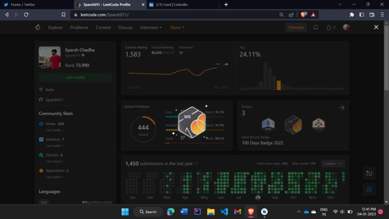 Sparsh Chadha on LinkedIn: #connections #leetcode #dsa #dsawithkunal ... Sparsh Chadha on LinkedIn: #connections #leetcode #dsa #dsawithkunal ...
