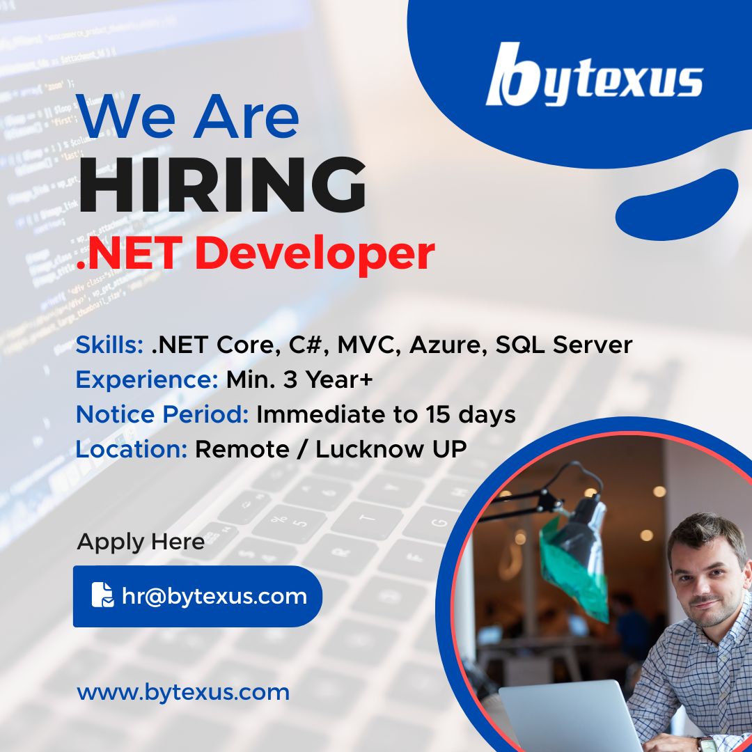 Prashant Kumar on LinkedIn: #bytexus #bytexus #dotnetdeveloper #hiring ... Prashant Kumar on LinkedIn: #bytexus #bytexus #dotnetdeveloper #hiring ...