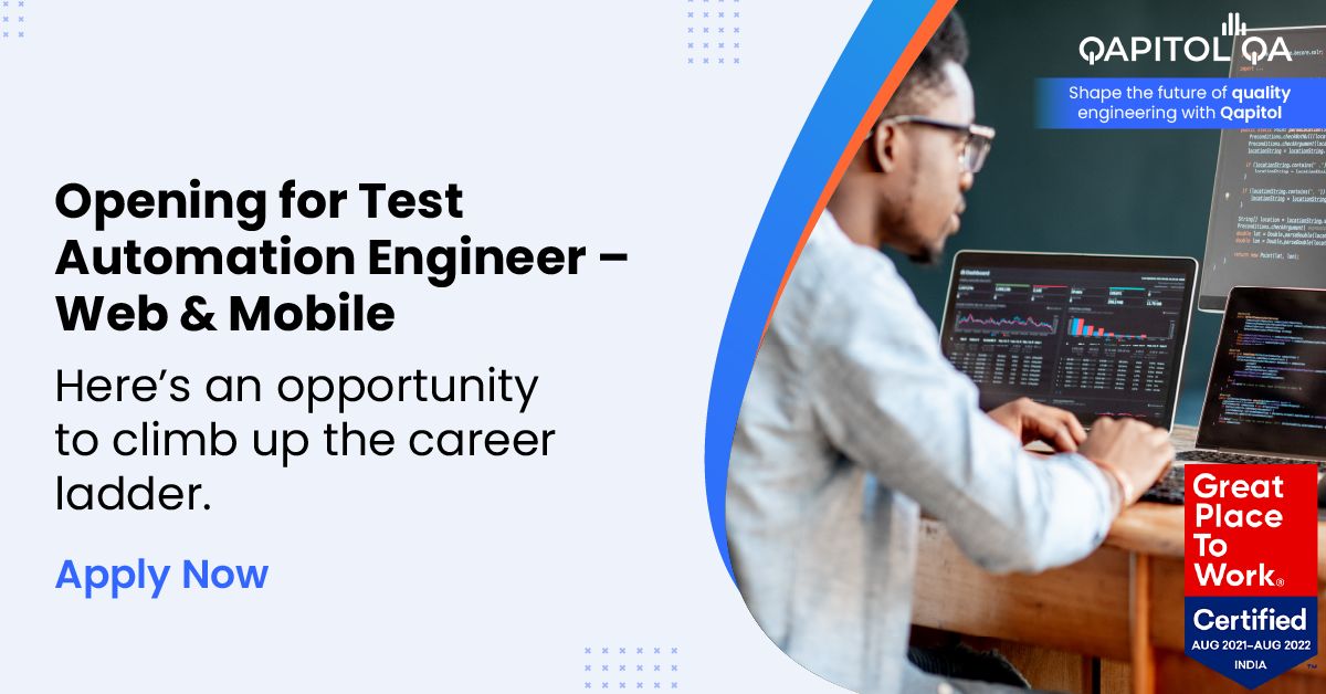 Qapitol QA on LinkedIn: #hiring #jobalerts #hiringnow #recruitment # ... Qapitol QA on LinkedIn: #hiring #jobalerts #hiringnow #recruitment # ...