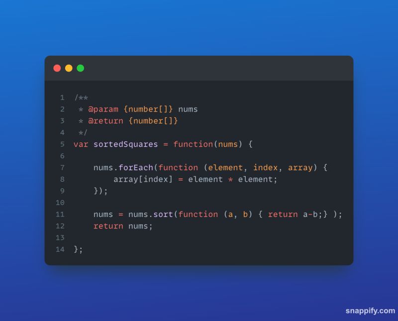 Daniel R. on LinkedIn: Another LeetCode - Squares of a Sorted Array ... Daniel R. on LinkedIn: Another LeetCode - Squares of a Sorted Array ...