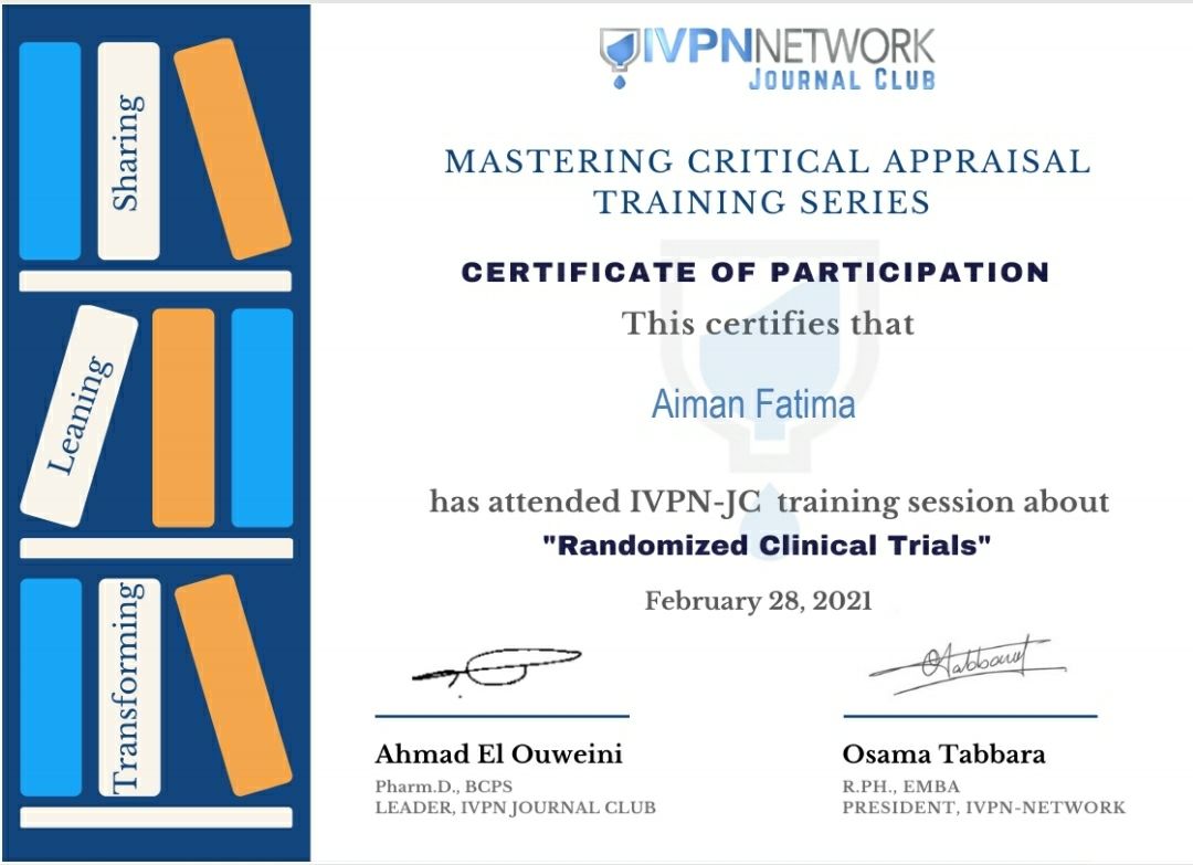 Dr. Aiman Fatima on LinkedIn: The content was extremely informative and ... Dr. Aiman Fatima on LinkedIn: The content was extremely informative and ...