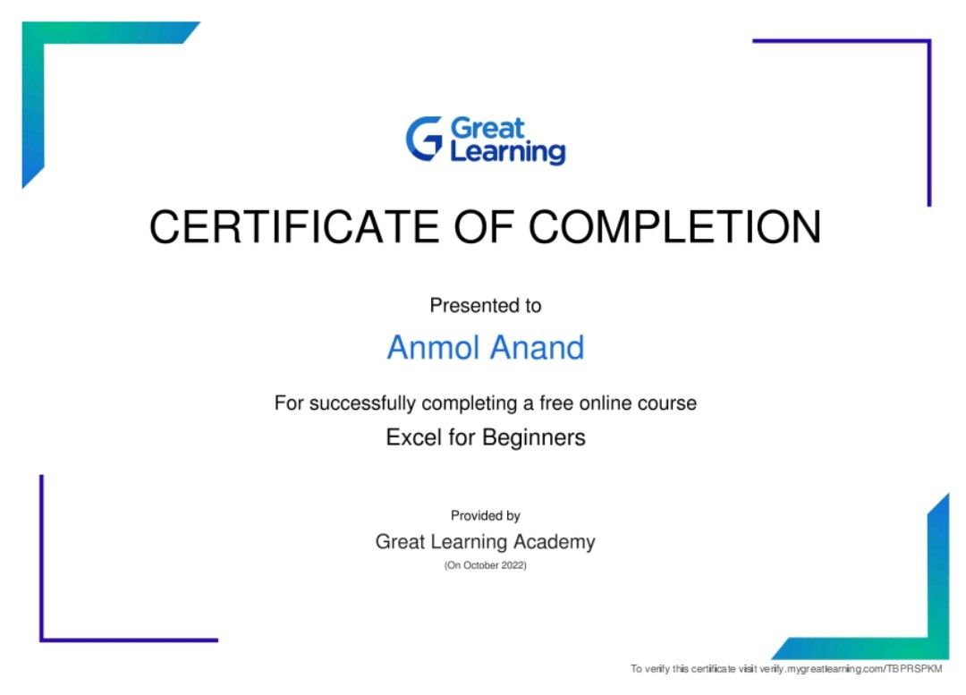 Anmol Anand on LinkedIn: #greatlearningacademy Anmol Anand on LinkedIn: #greatlearningacademy