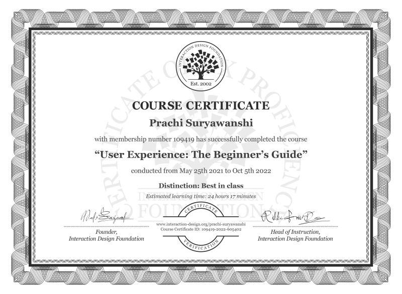 Prachi Suryawanshi on LinkedIn: #userexperience #certificateofcompletion Prachi Suryawanshi on LinkedIn: #userexperience #certificateofcompletion