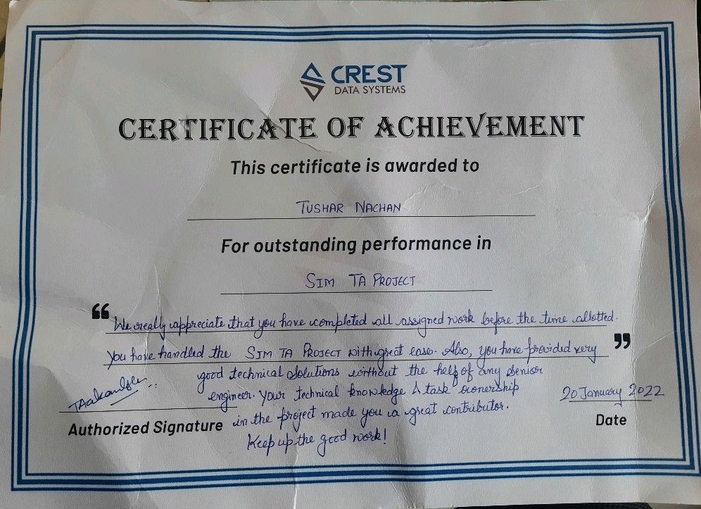 Tushar Nachan on LinkedIn: Thank you !! Jay B Trivedi and Crest Data ... Tushar Nachan on LinkedIn: Thank you !! Jay B Trivedi and Crest Data ...