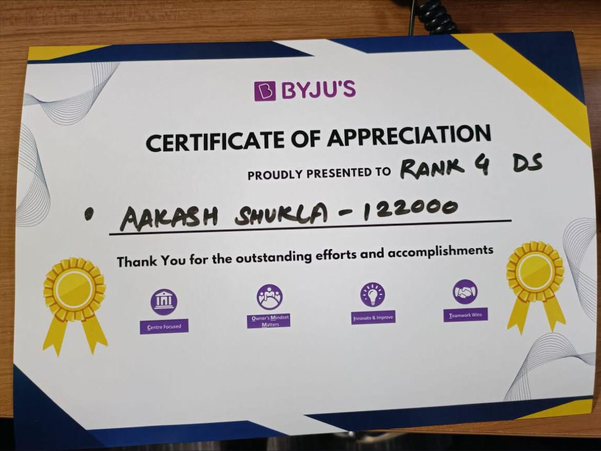 Aakash Shukla on LinkedIn: #byjus #lifeatbyjus Aakash Shukla on LinkedIn: #byjus #lifeatbyjus