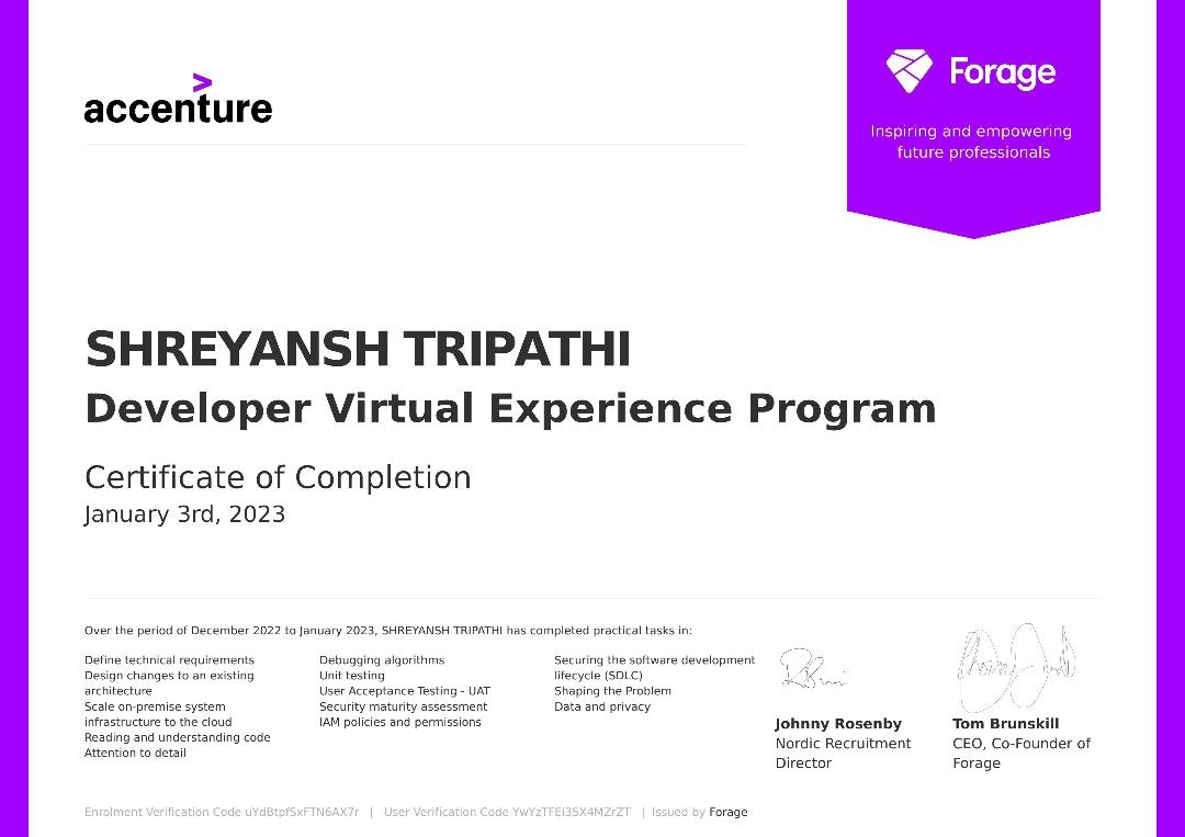 Shreyansh Tripathi on LinkedIn: #softwareengineer #forage #accentureindia Shreyansh Tripathi on LinkedIn: #softwareengineer #forage #accentureindia