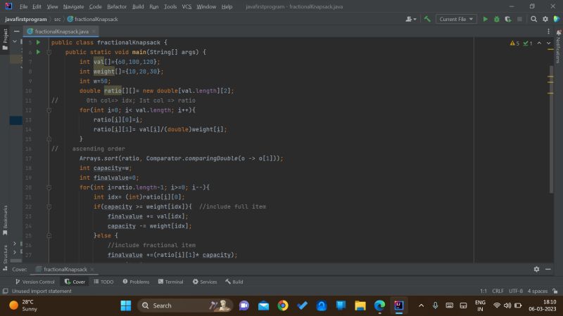 Hayat Jahangir Khan on LinkedIn: #dsa #java #fractionalknapsack Hayat Jahangir Khan on LinkedIn: #dsa #java #fractionalknapsack