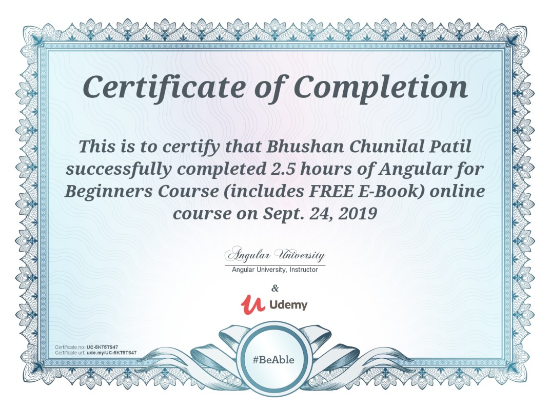 Bhushan Patil on LinkedIn: Udemy Course Completion Certificate Bhushan Patil on LinkedIn: Udemy Course Completion Certificate