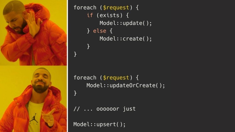 Laravel News on LinkedIn: Eloquent Upsert vs UpdateOrCreate: Practical ... Laravel News on LinkedIn: Eloquent Upsert vs UpdateOrCreate: Practical ...
