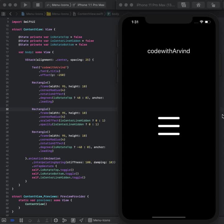 Arvind Patel on LinkedIn: Menu Button Animation using SwiftUI framework ... Arvind Patel on LinkedIn: Menu Button Animation using SwiftUI framework ...