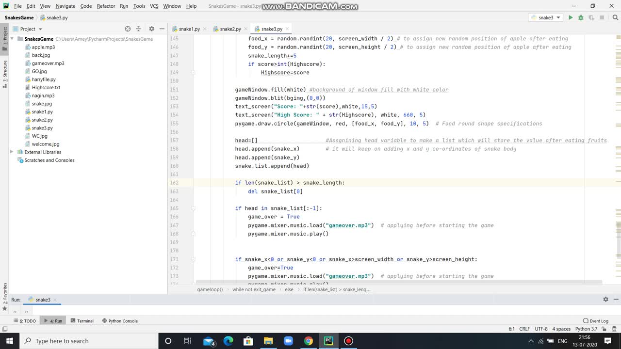 Amey Khedekar on LinkedIn: #python #python3 #snakegame #pycharm #pygame ... Amey Khedekar on LinkedIn: #python #python3 #snakegame #pycharm #pygame ...