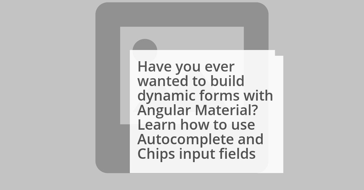 Angular Jobs on LinkedIn: Building Dynamic Forms with Angular Material Angular Jobs on LinkedIn: Building Dynamic Forms with Angular Material
