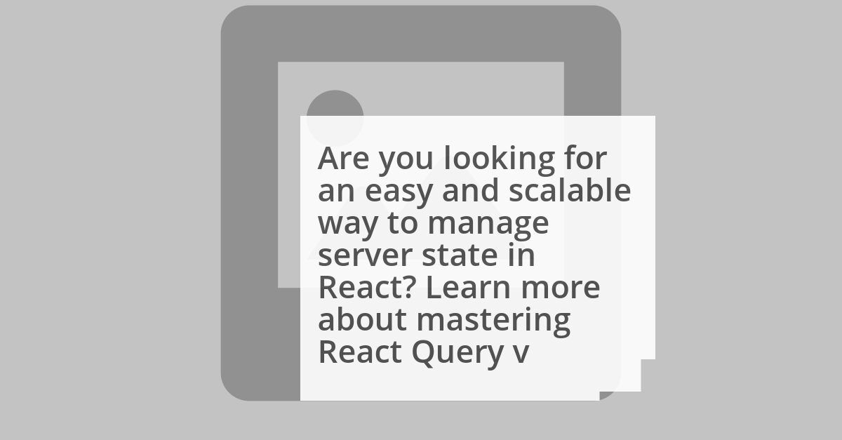 React Jobs on LinkedIn: Mastering React Query V4! Easy, Fast, and ... React Jobs on LinkedIn: Mastering React Query V4! Easy, Fast, and ...