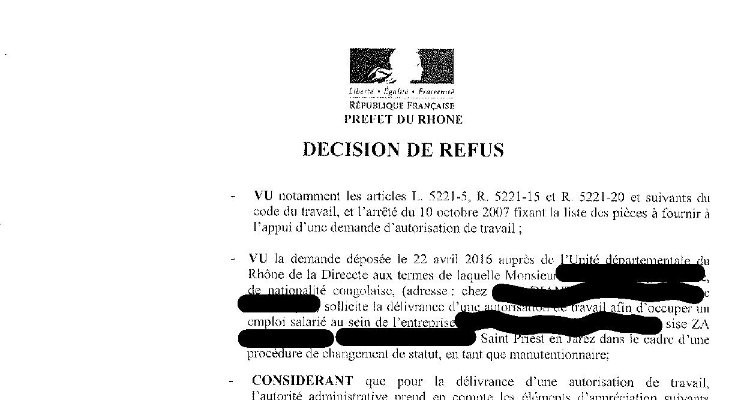 DIRECCTE : le refus d’autorisation de travail DIRECCTE : le refus d’autorisation de travail