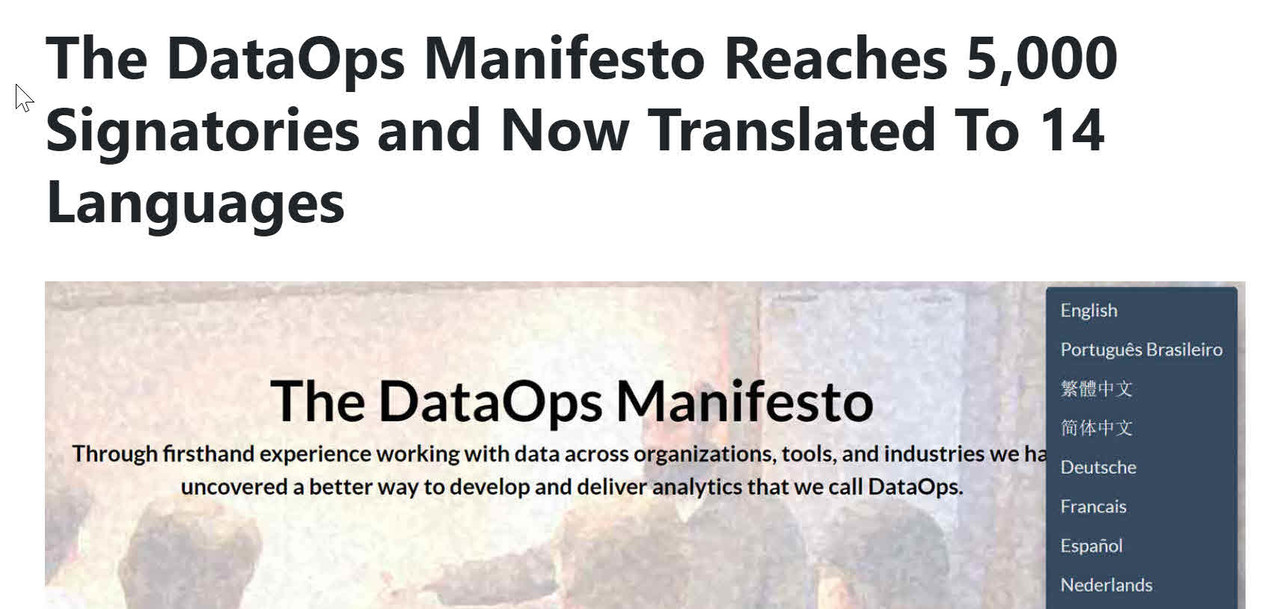The DataOps Manifesto Reaches 5,000 Signatories and Now Translated To ... The DataOps Manifesto Reaches 5,000 Signatories and Now Translated To ...