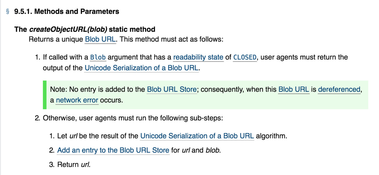 Using URL.createObjectURL() Using URL.createObjectURL()