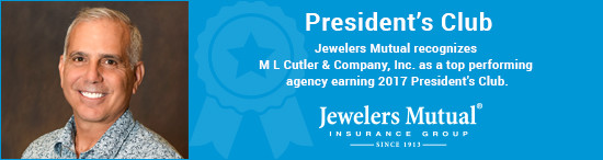 ML Cutler Awarded 2017 President's Club by Jewelers Mutual ML Cutler Awarded 2017 President's Club by Jewelers Mutual